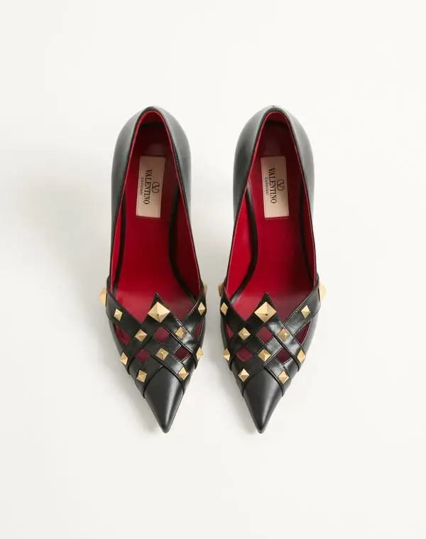 Valentino Garavani Studded Kidskin Leather Pumps - Black