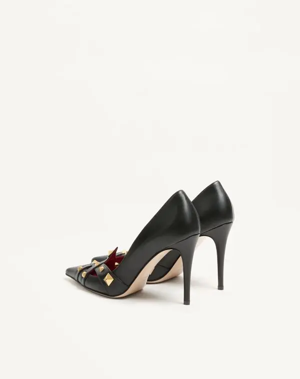 Valentino Garavani Studded Kidskin Leather Pumps - Black