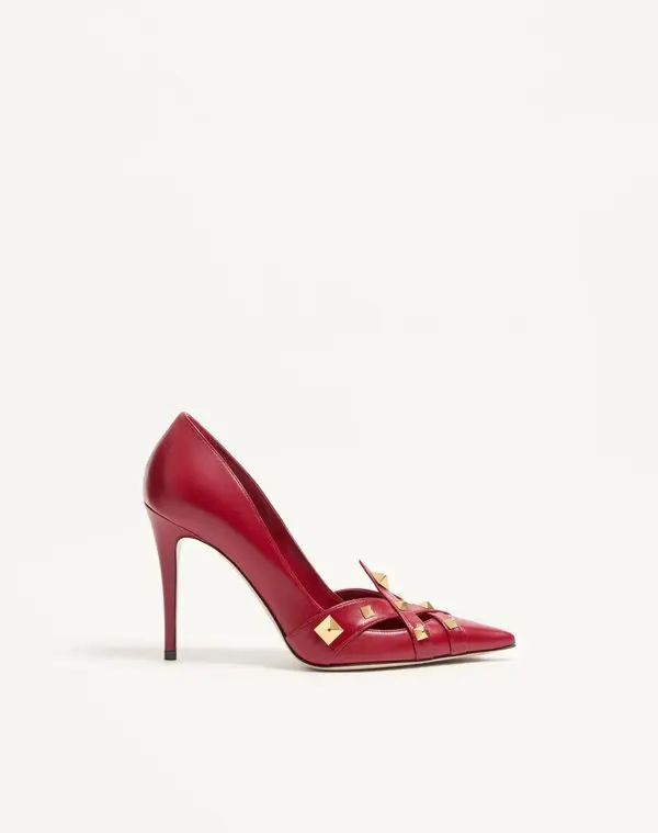 Valentino Garavani Studded Kidskin Leather Pumps - Red