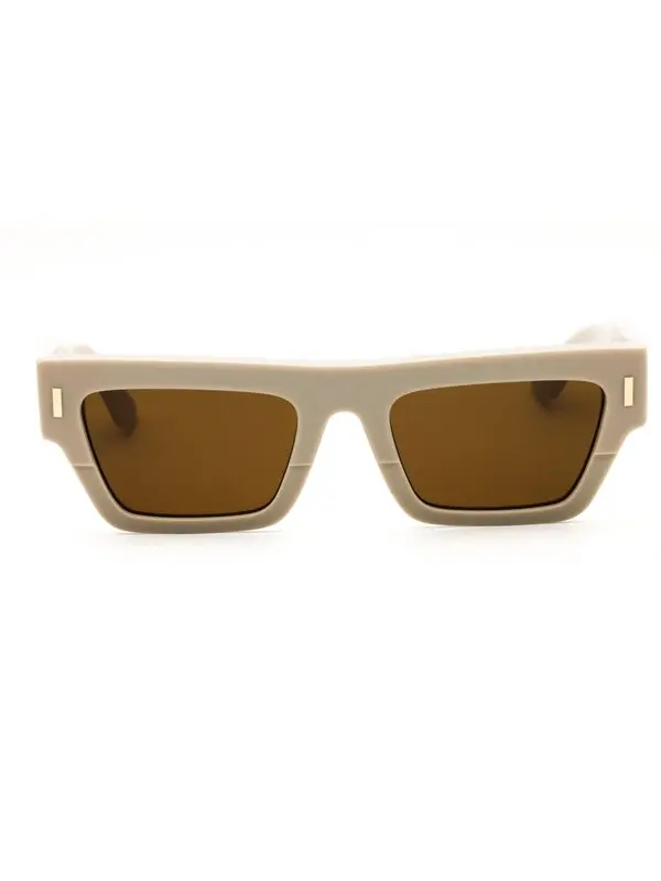Calvin Klein Rectangular Acetate Sunglasses - Beige/brown