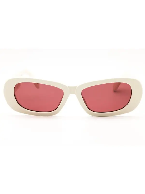 Palm Angels Dana Oval Sunglasses - White/red