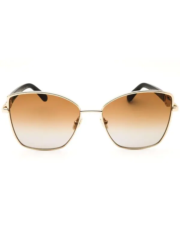 FERRAGAMO Cat Eye Sunglasses With Gradient Lenses - Gold/brown Gradient