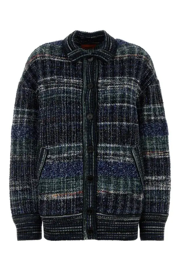 Missoni Embroidered Wool-blend Oversize Cardigan - Checked