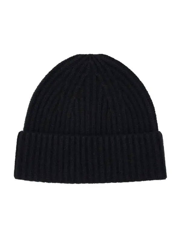 LISA YANG Cashmere Ribbed Beanie - Nero