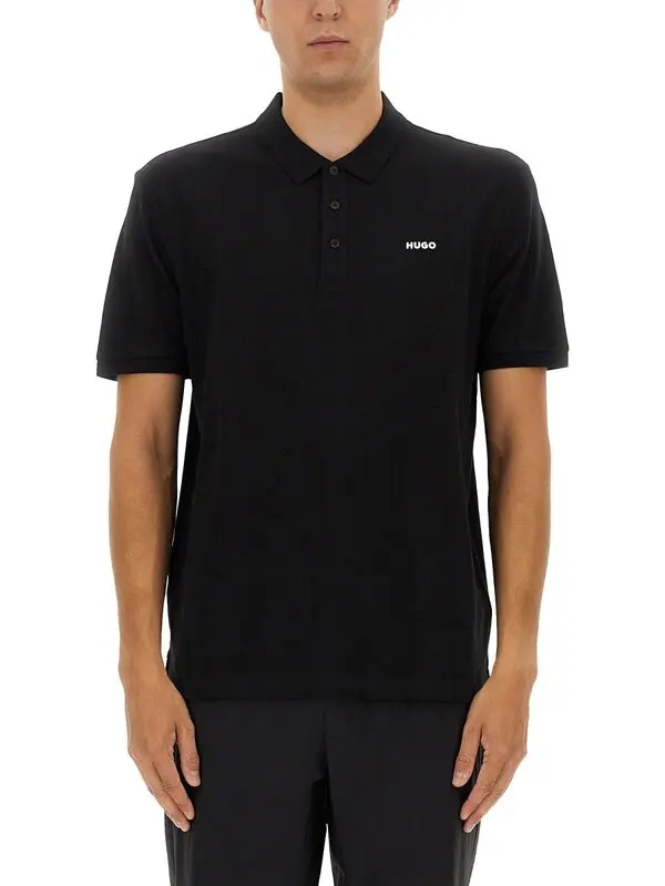 Hugo Logo Polo Shirt - Black