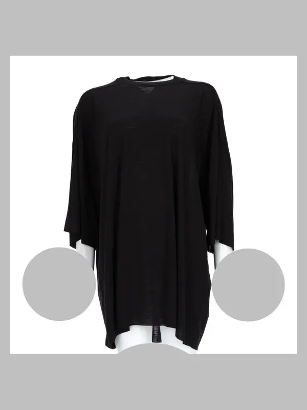 Rick Owens 70% New Wool 30% Silk T-shirt - Black