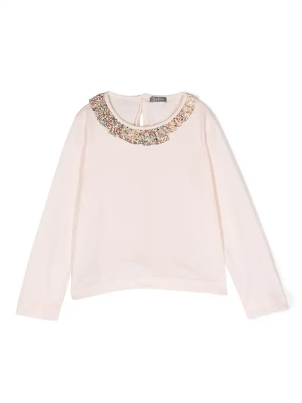 IL GUFO Chic Long Sleeve T-shirt For Mini Fashionistas - Grey