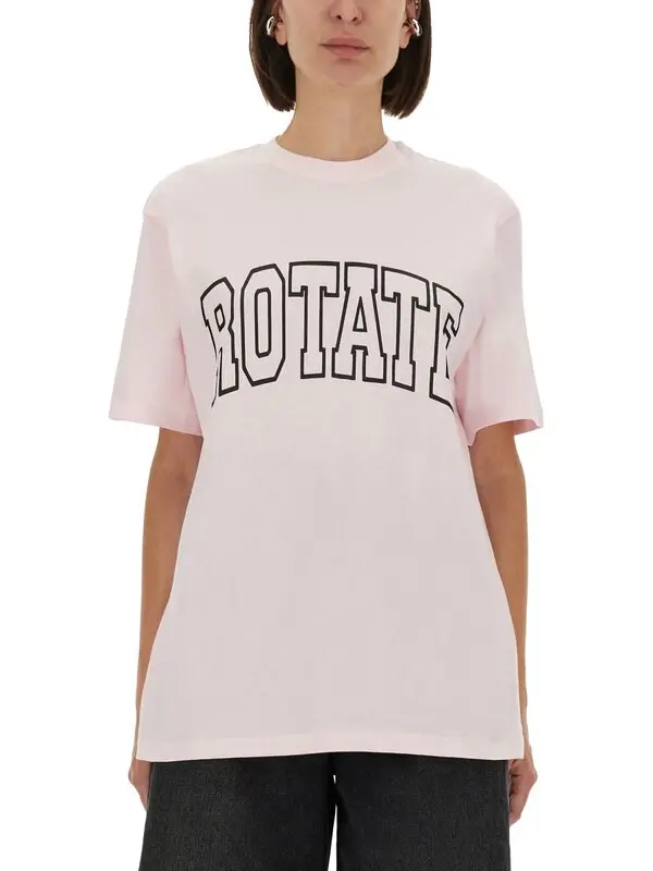 ROTATE BY BIRGER CHRISTENSEN Organic Cotton T-shirt - Pink