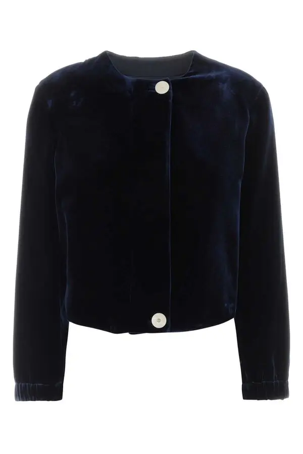 Giorgio Armani Velvet Blazer Jacket - Blue