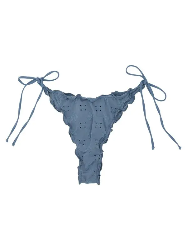 MC2 SAINT BARTH Mini Sagittarius Bikini Bottom With Ruffle Trim - Blue