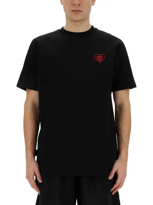 FAMILY FIRST Embroidered T-shirt With Heart Regular Fit