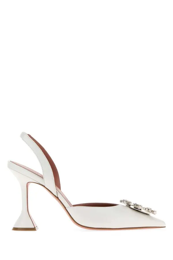 Amina Muaddi Begum Slingback Pumps 95 - White