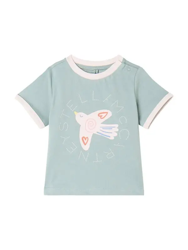 Stella McCartney Mini T-shirt With Bird Graphic - Azure
