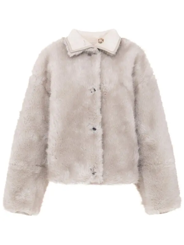 URBANCODE Faux Fur Button-up Coat - White