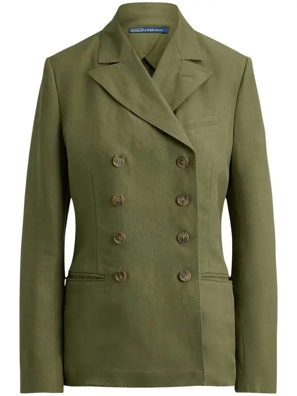 Ralph Lauren Raffia-blend Linen & Hemp Cropped Jacket - Green
