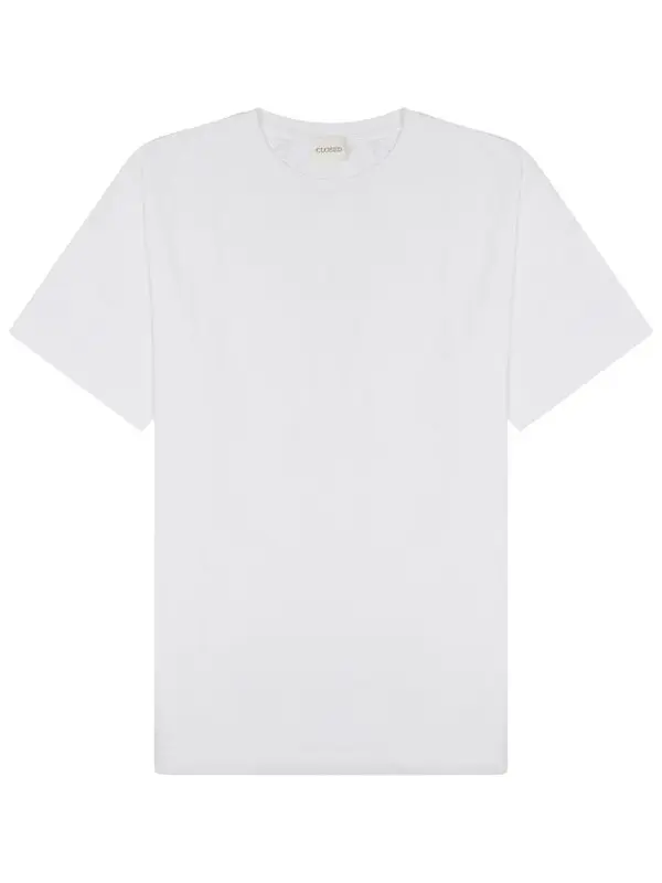 Closed Relaxed Fit Tee For - White