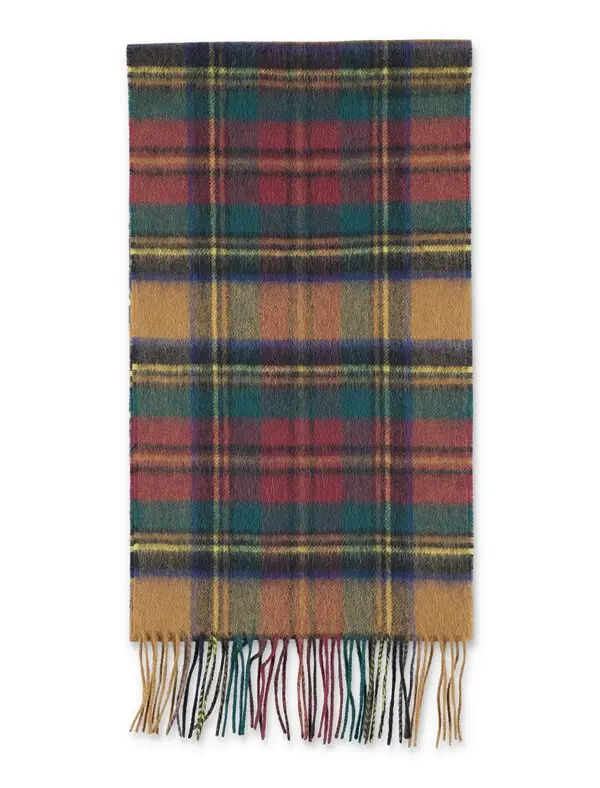 Barbour Plaid Wool-cashmere Scarf - Beige Check