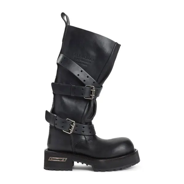 Balenciaga High Vintage Leather Venom Boots - Black
