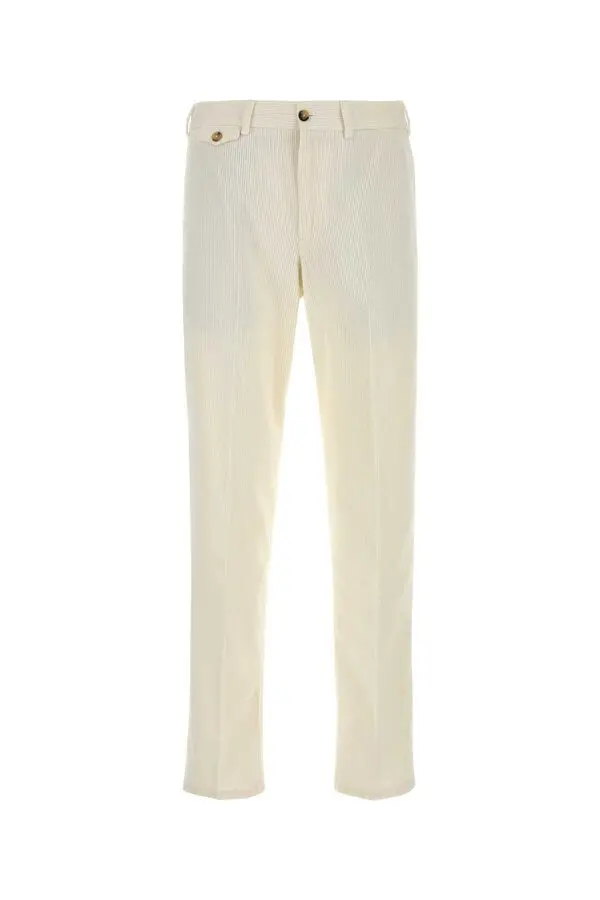 PT TORINO Stretch Corduroy Pant With Clean Tailoring - White