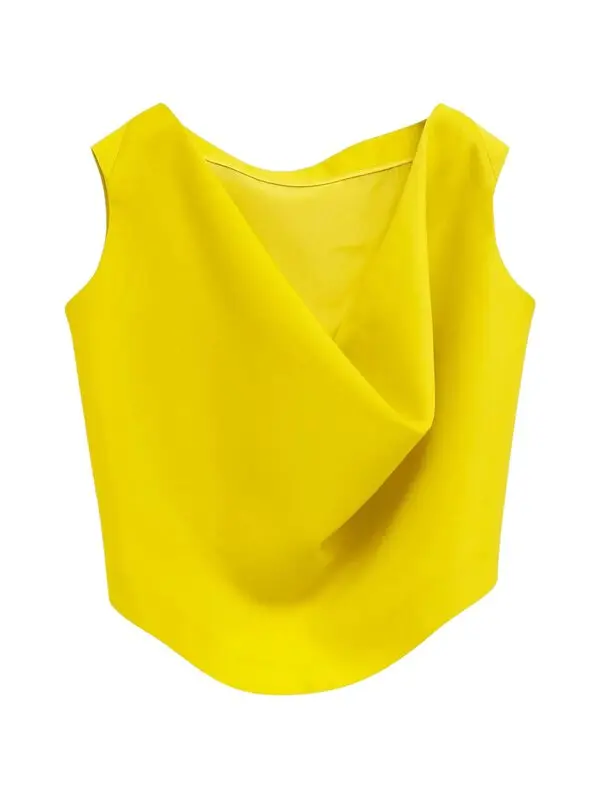 Balenciaga Sleeveless Asymmetrical Draped Top - Yellow