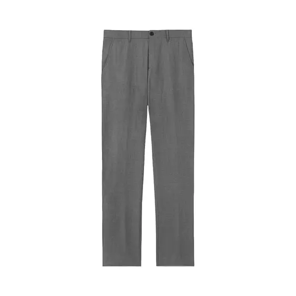Burberry Monogram Motif Wool Tailored Trousers - Grey