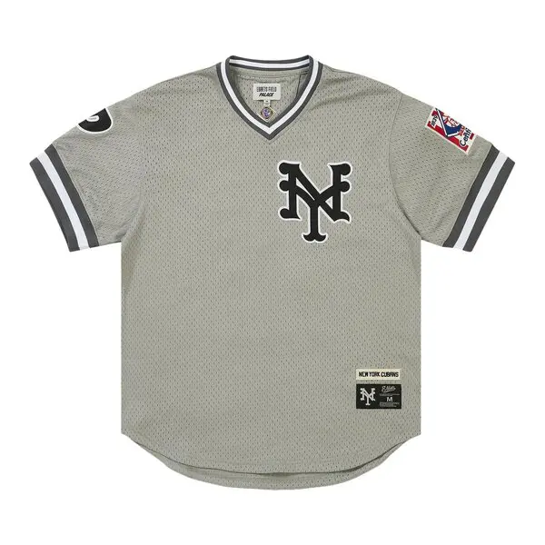 PALACE X Ebbets Field Flannels New York Cubans Mesh V-neck Jersey - Grey