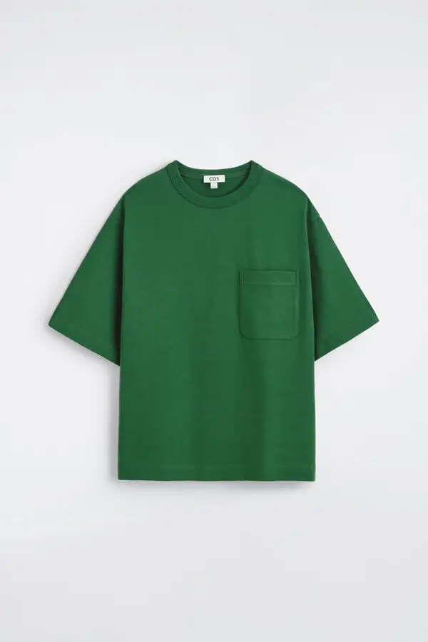 Cos Oversized Pocket-detail T-shirt - Green