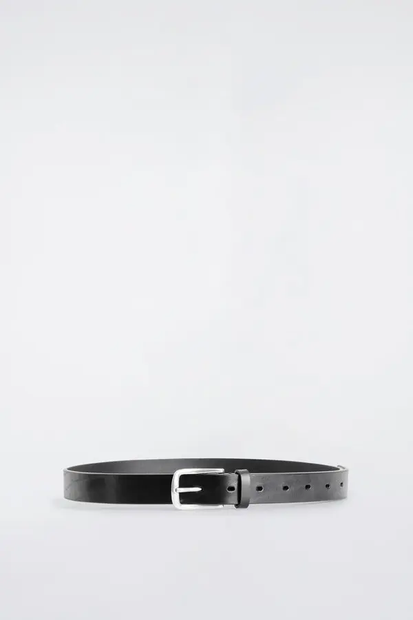 Cos Square-buckle Leather Belt - Black