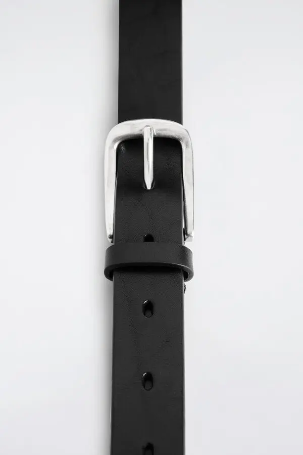 Cos Square-buckle Leather Belt - Black
