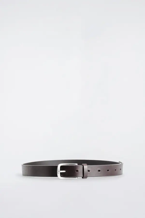 Cos Square-buckle Leather Belt - Brown