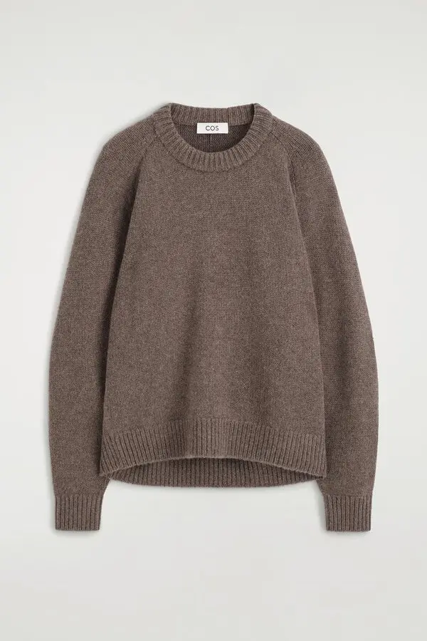 Cos Rounded Cashmere Crew-neck Jumper - Brown