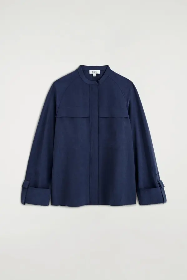 Cos Fluid Utility Shirt - Navy