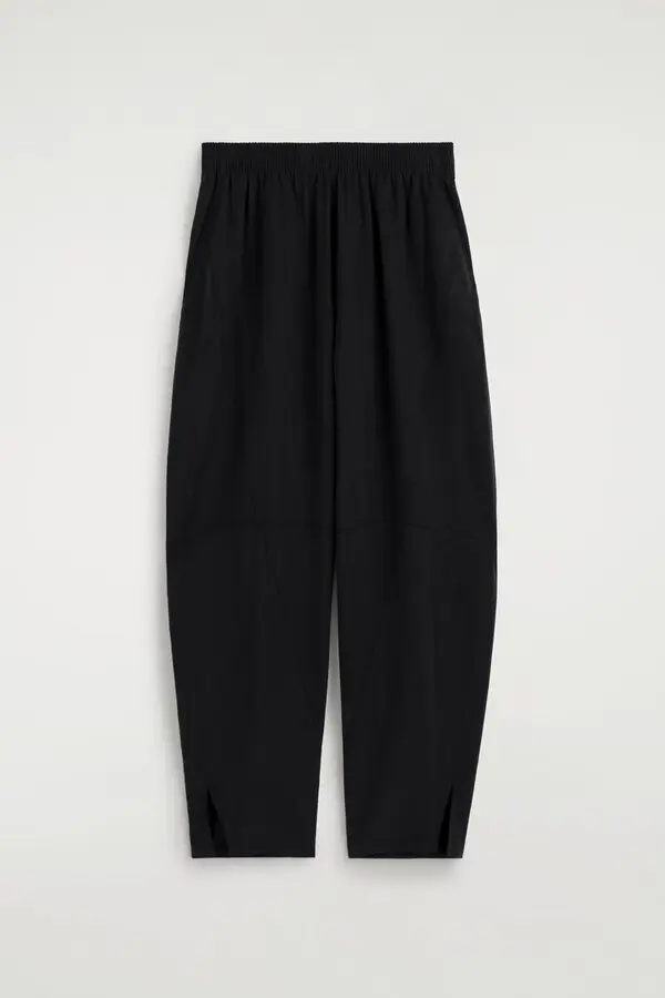 Cos Paneled Elasticated Barrel-leg Pants - Black
