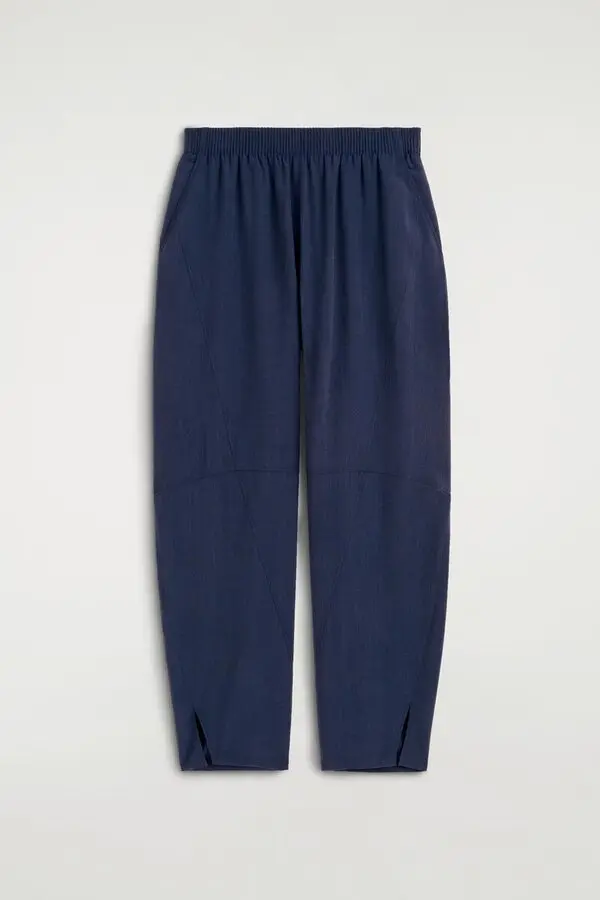 Cos Paneled Elasticated Barrel-leg Pants - Navy