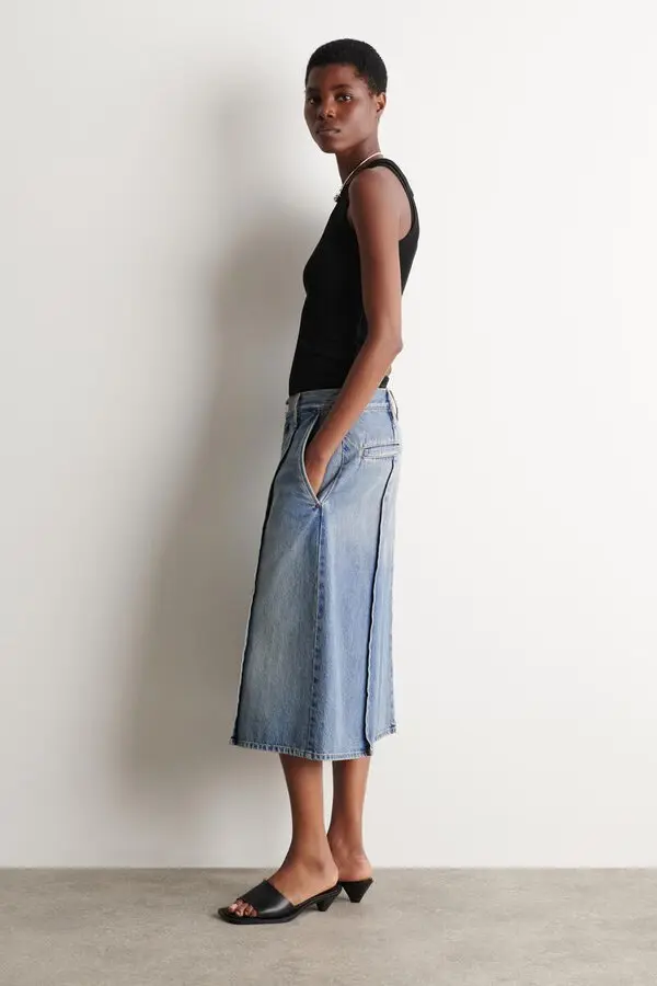 Cos Pintucked Denim Culottes