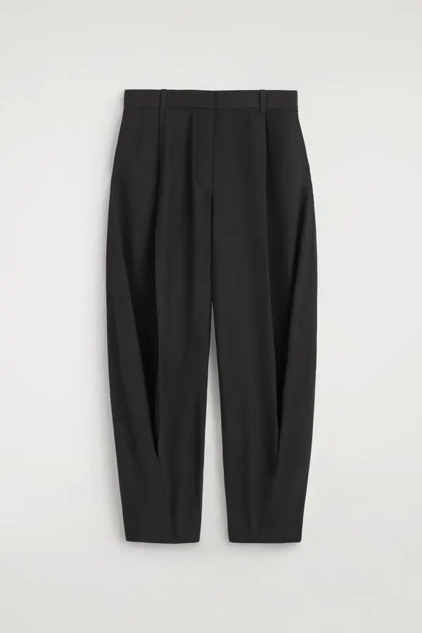 Cos Pleated Balloon-leg Pants - Black