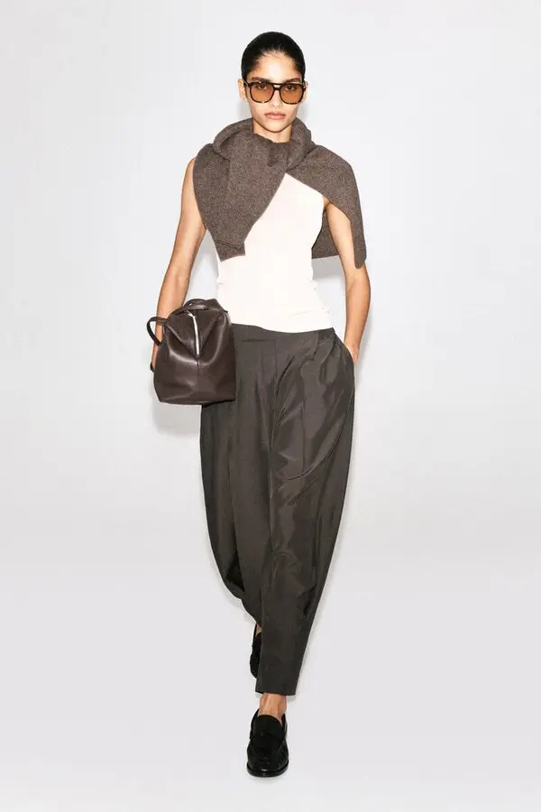 Cos Pleated Balloon-leg Pants - Brown