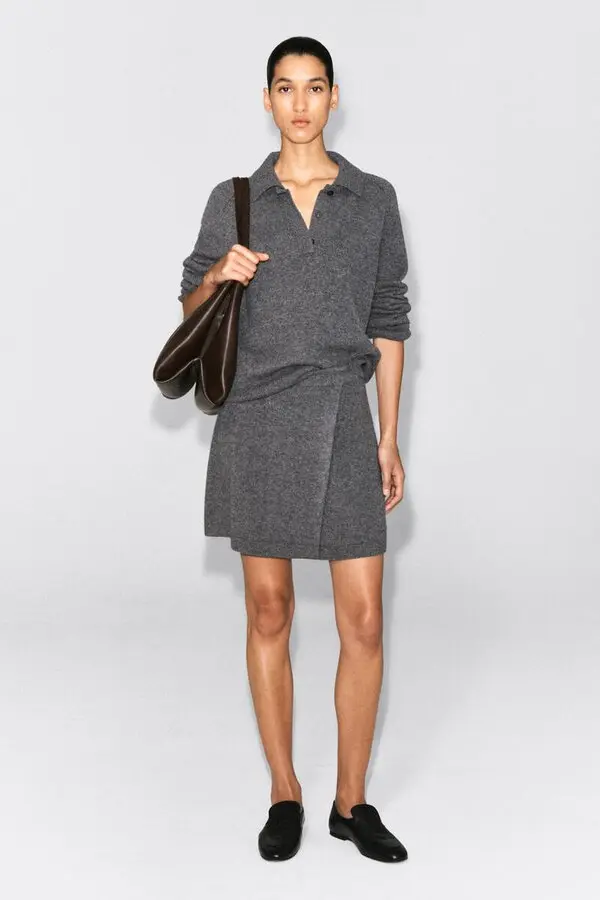 Cos Merino Wool Mini Wrap Skirt