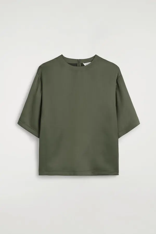 Cos Satin T-shirt - Green
