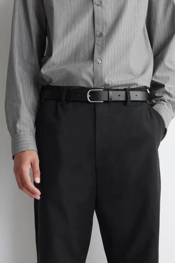 Cos Cotton-blend Slim-fit Straight-leg Pants - Black