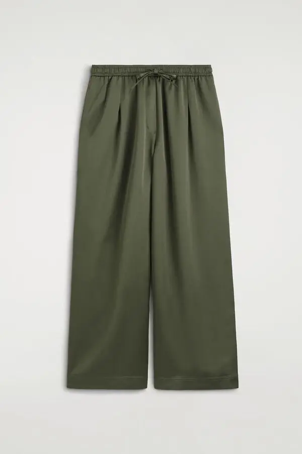 Cos Pleated Satin Drawstring Pants
