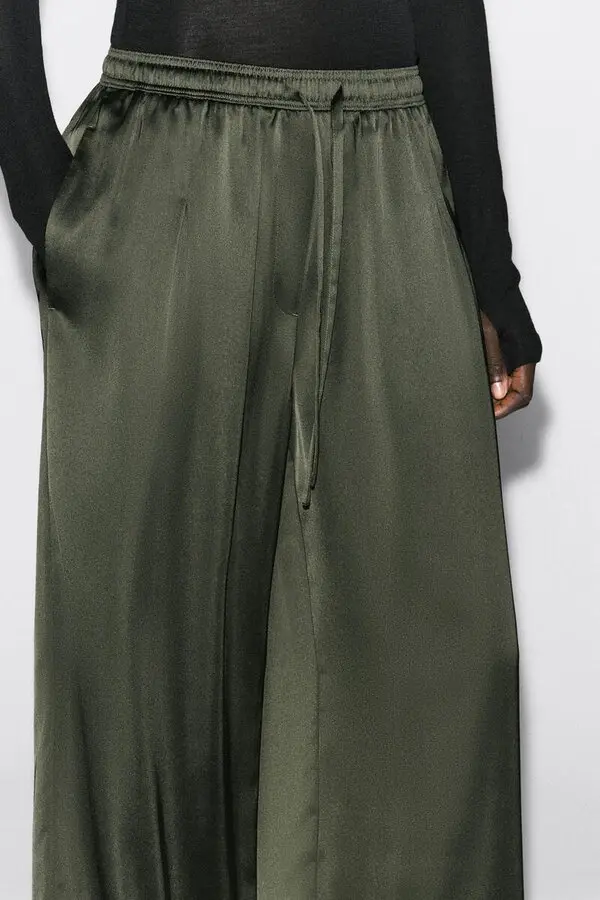 Cos Pleated Satin Drawstring Pants