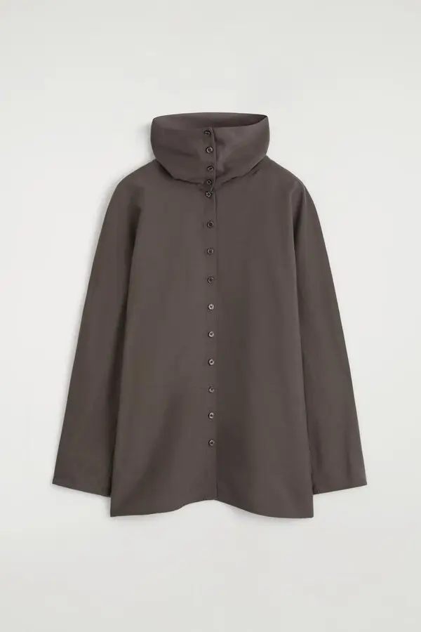 Cos Fluid Mock-neck Blouse - Gray