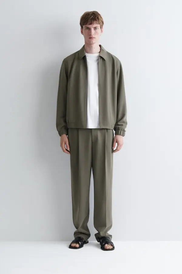 Cos Bonded-twill Regular-fit Straight-leg Pants
