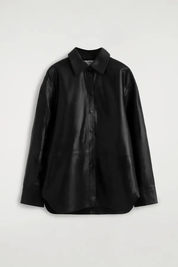 Cos Leather Shirt - Black