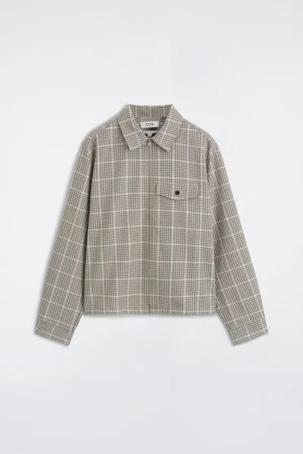 Cos Zip-up Cotton-blend Overshirt