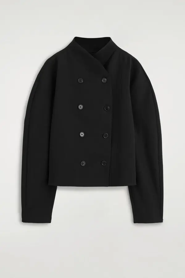 Cos Sculpted Stand-collar Jacket - Black