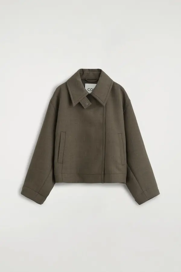 Cos Rounded Wool-blend Trench Jacket