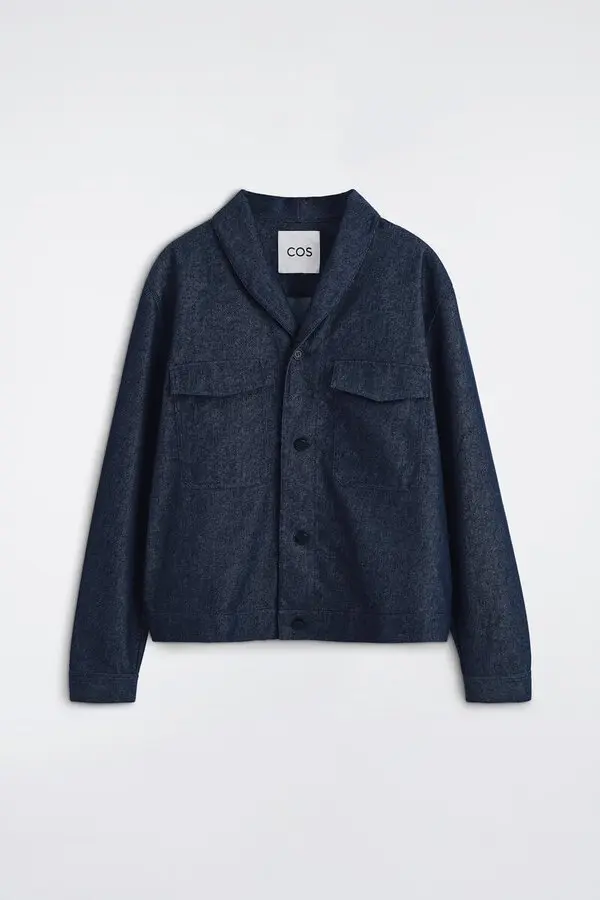 Cos Shawl-collar Denim-effect Shirt Jacket