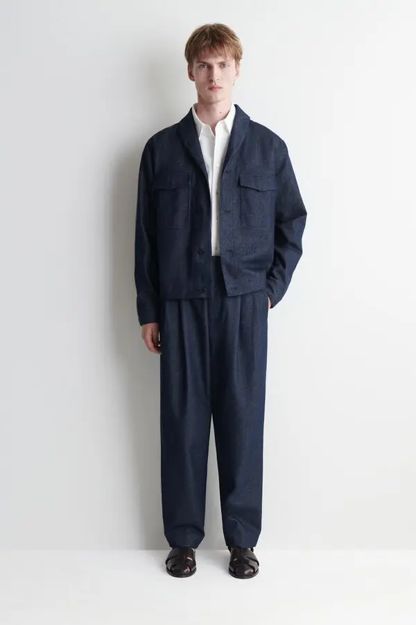 Cos Shawl-collar Denim-effect Shirt Jacket